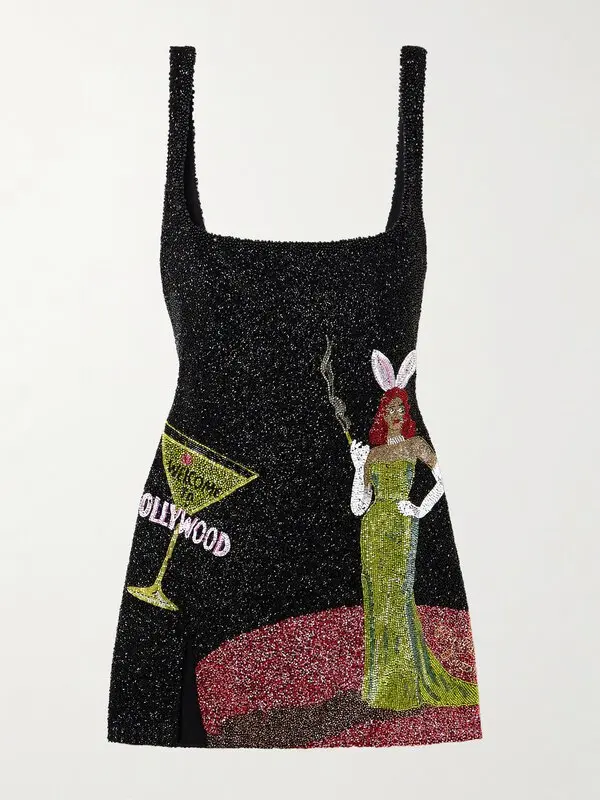 CLIO PEPPIATT Bunny Embellished Mini Dress - Multi