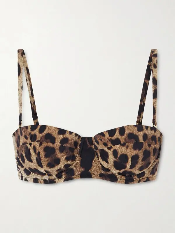 Dolce & Gabbana Leopard-print Balconette Bikini Top - Animal Print