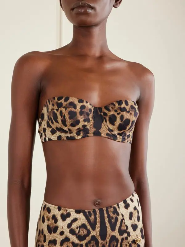 Dolce & Gabbana Leopard-print Balconette Bikini Top - Animal Print