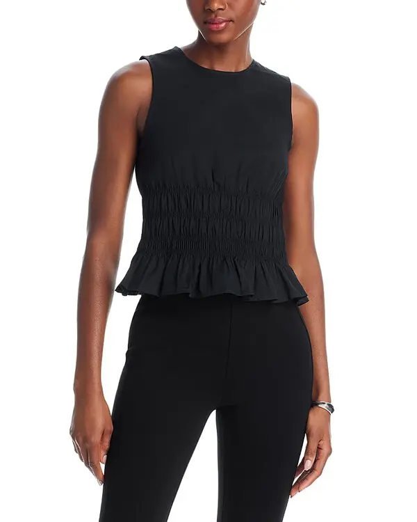 Staud Culver Peplum Top - Black