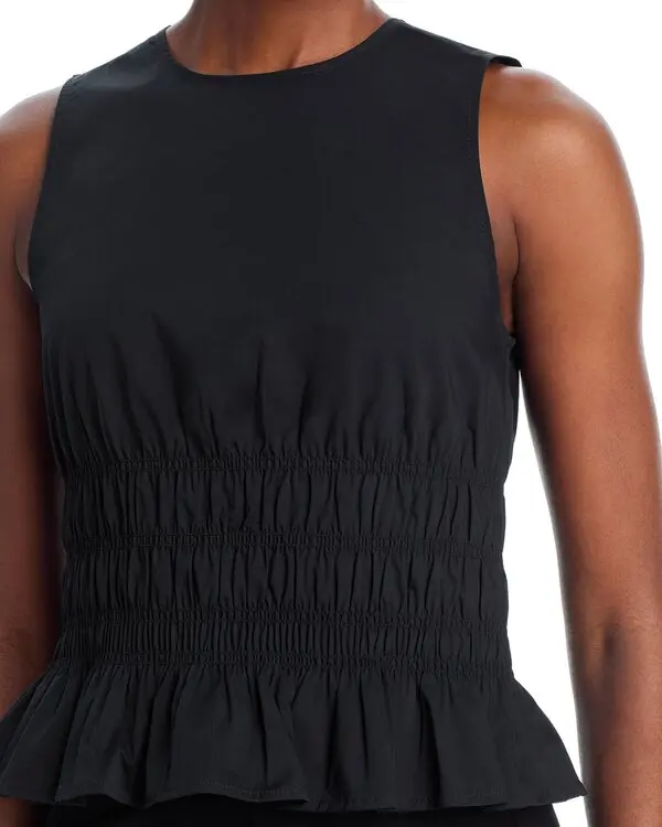 Staud Culver Peplum Top - Black