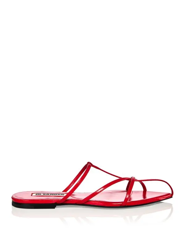 JIL SANDER Ring Flats - Rouge