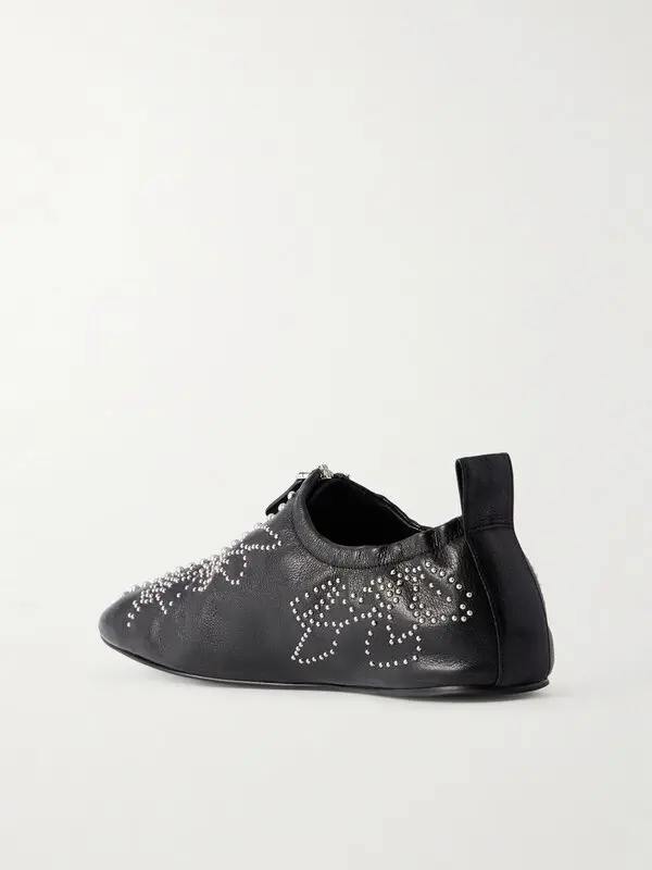 Chloé Susan Studded Leather Flats - Black