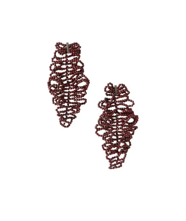 Brunello Cucinelli Beaded Leaf Earrings