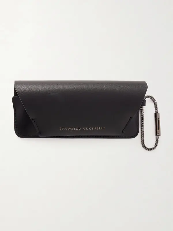 Brunello Cucinelli Leather Glasses Case - Black