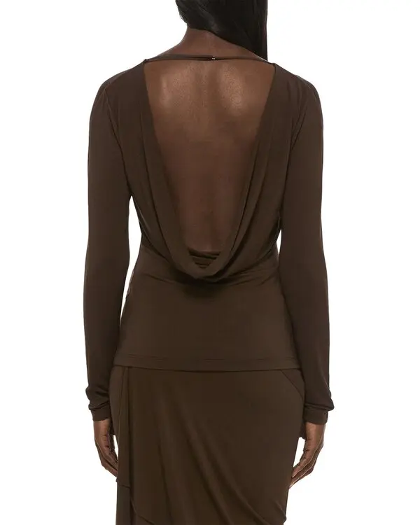 Helmut Lang Cowl Back Long Sleeve Top