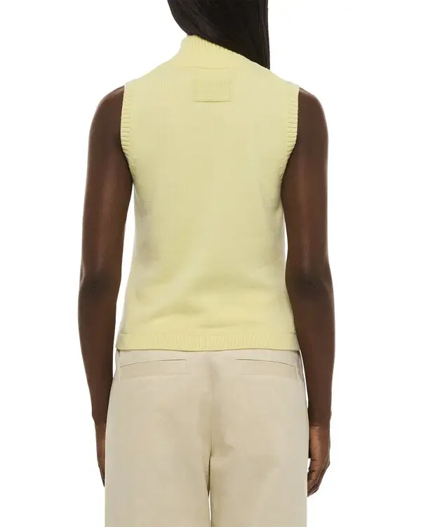 Helmut Lang Sleeveless Mock Neck Sweater - Butter