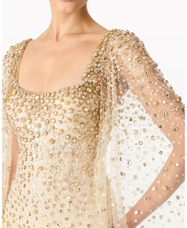 Jenny Packham Angel Wing Embellished Gown - Sandy Beach