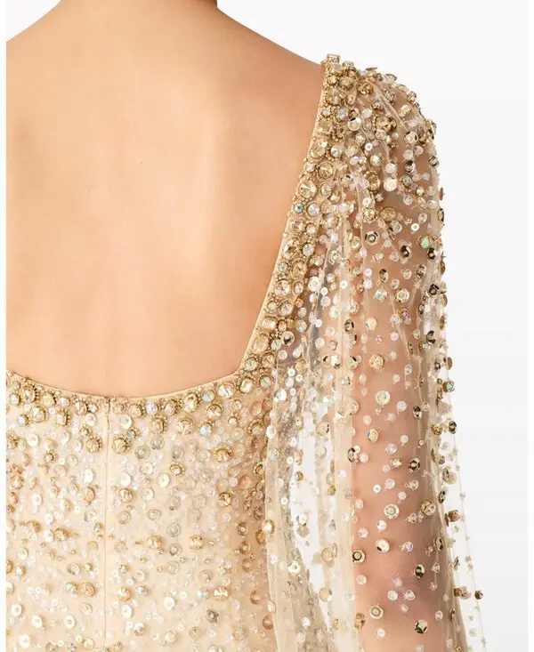 Jenny Packham Angel Wing Embellished Gown - Sandy Beach