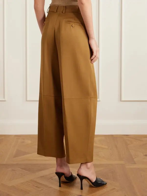 Altuzarra Dash Pleated Twill Barrel-leg Trousers - Brown