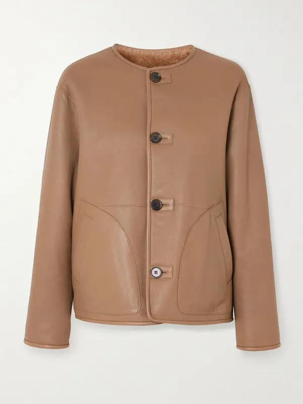 ARMA Lucine Reversible Leather And Shearling Jacket - Brown