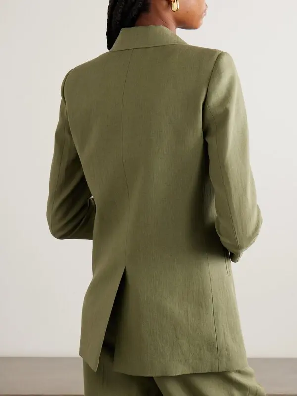 BLAZÉ MILANO Midday Sun Double-breasted Linen Blazer - Green