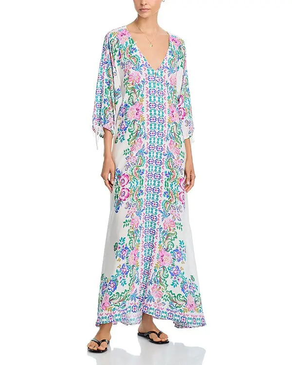 Johnny Was Swim Cover-up Dress - White Melia