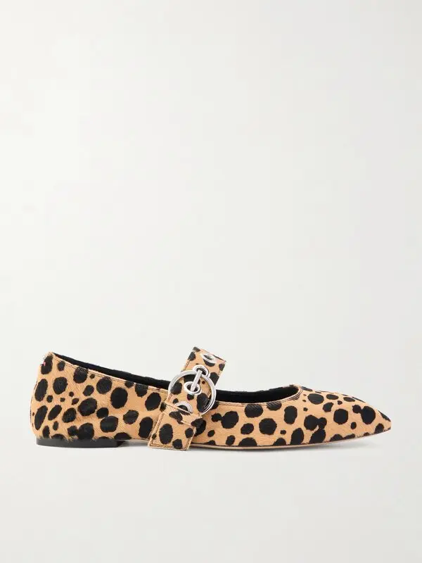 AeydĒ Uma Leopard-print Pony Hair Ballet Flats - Animal Print