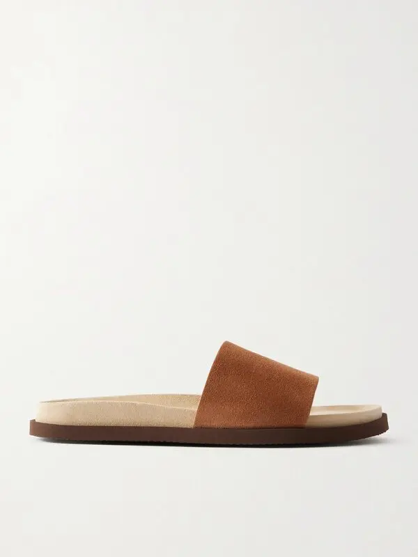 Brunello Cucinelli Suede Slides - Brown