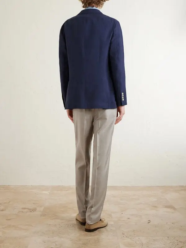 Brunello Cucinelli Tapered Pleated Cashmere And Silk-blend Suit Trousers - Neutrals