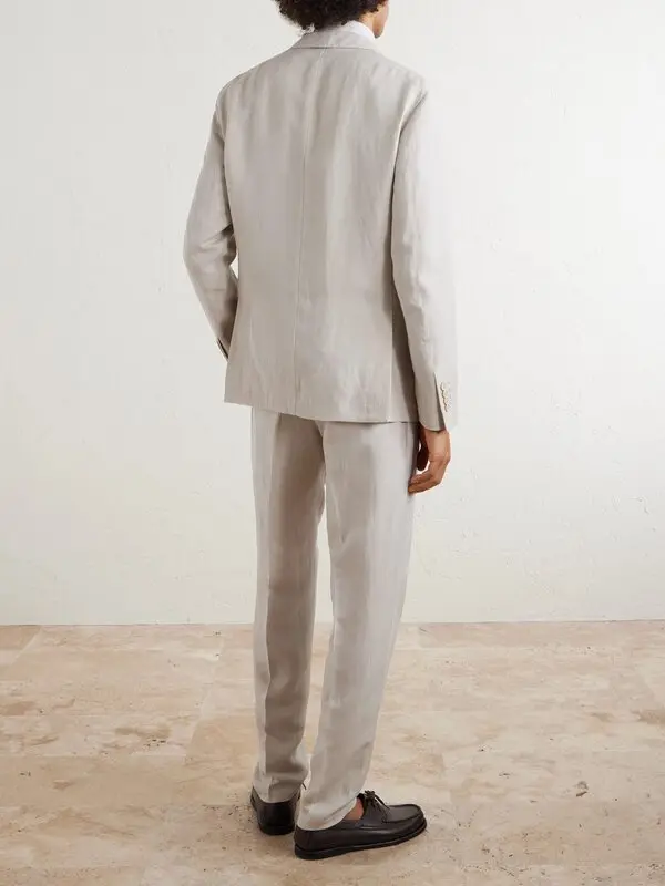 Eleventy Lyocell And Linen-blend Suit Jacket
