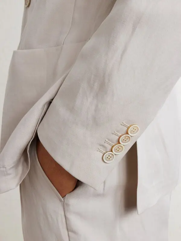 Eleventy Lyocell And Linen-blend Suit Jacket
