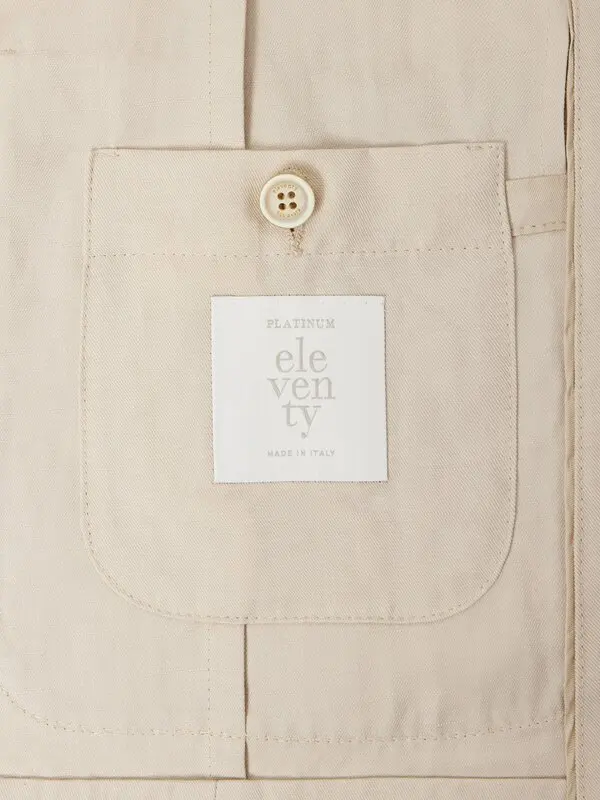 Eleventy Lyocell And Linen-blend Suit Jacket