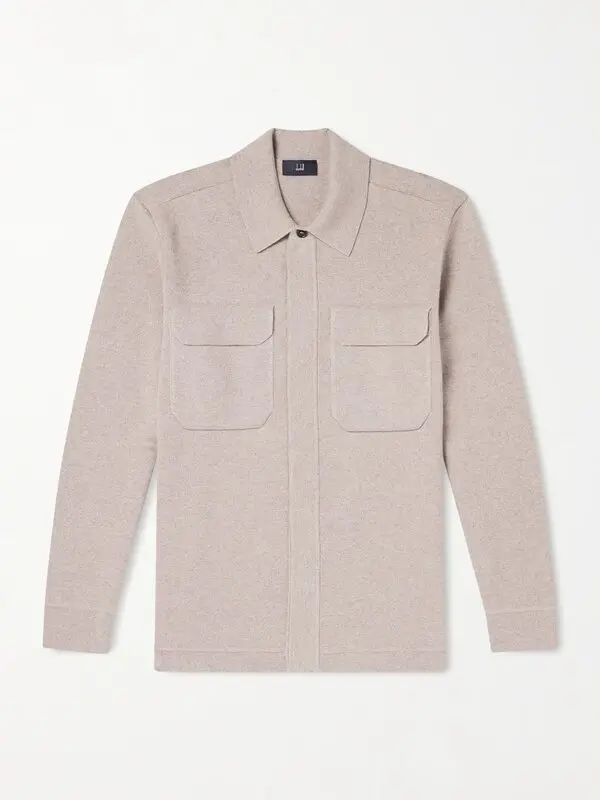 Dunhill Cotton And Cashmere-blend Overshirt - Neutrals