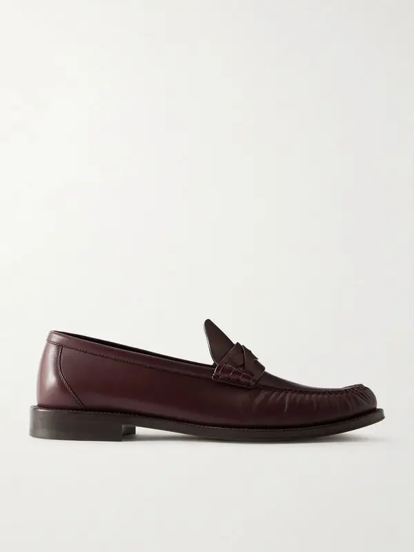 Brunello Cucinelli Leather Loafers - Burgundy