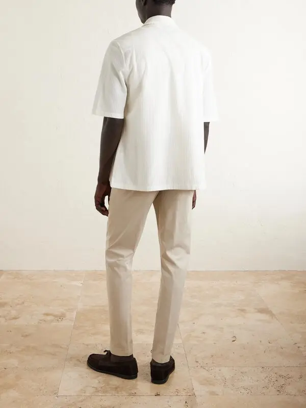 Eleventy Slim-fit Stretch Cotton-twill Chinos - Neutrals