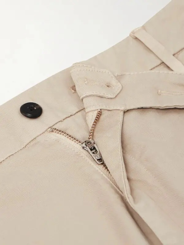 Eleventy Slim-fit Stretch Cotton-twill Chinos - Neutrals