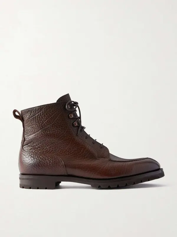 EDWARD GREEN Cranleigh Full-grain Leather Boots - Dark Brown