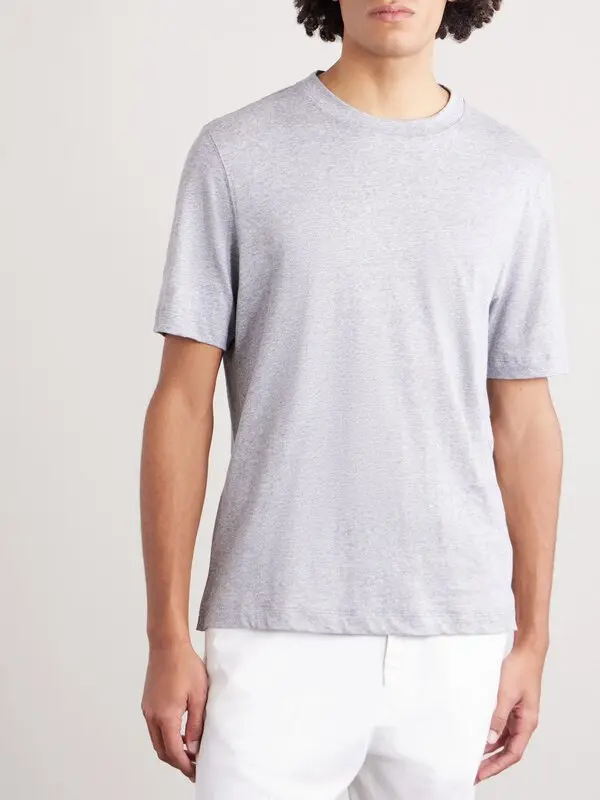 Brunello Cucinelli Slub Linen And Cotton-Blend Jersey T-Shirt