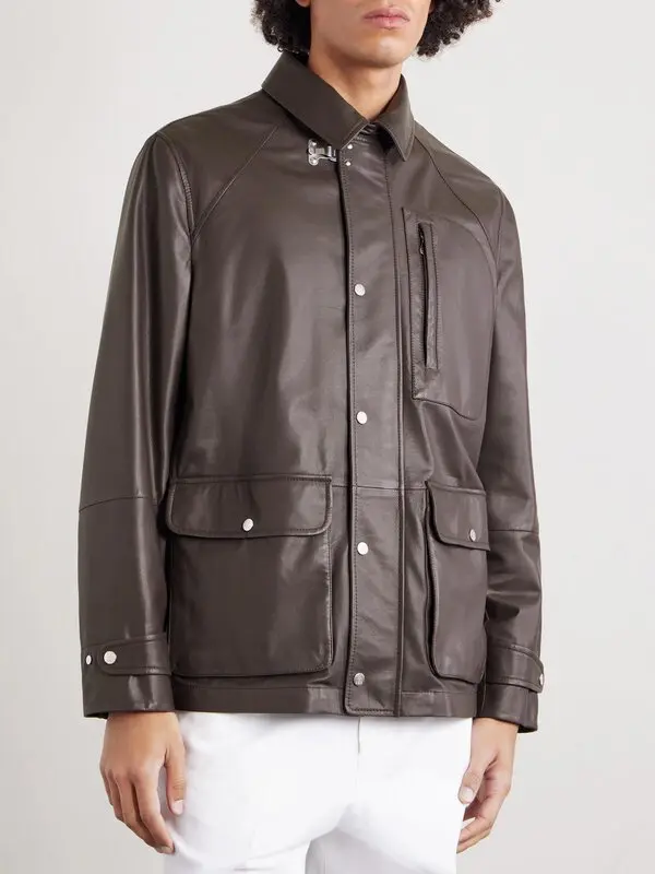 Brunello Cucinelli Leather Jacket - Brown