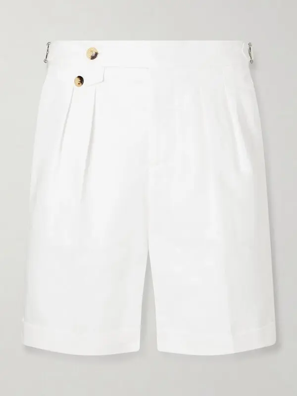 Brunello Cucinelli Wide-leg Pleated Bermuda Shorts - White