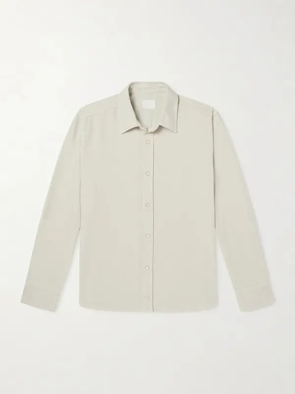 A.p.c. Logo-embroidered Cotton-twill Overshirt - Neutrals
