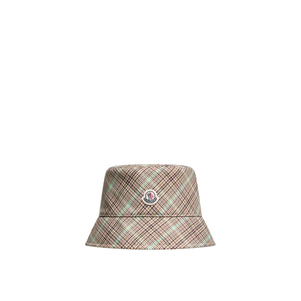 Moncler Checked Bucket Hat - Brown