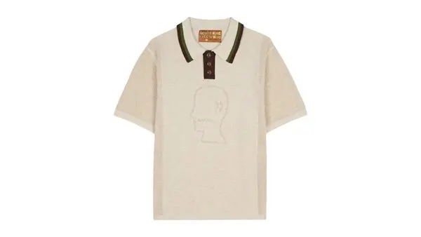 BRAIN DEAD Logo Head Pointelle Polo Shirt