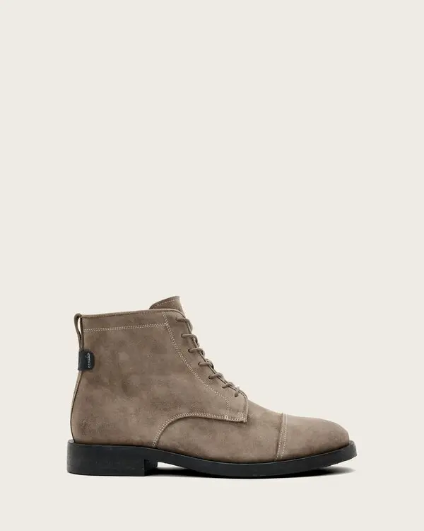 ALLSAINTS Bloom Lace Leather Boots - Grey
