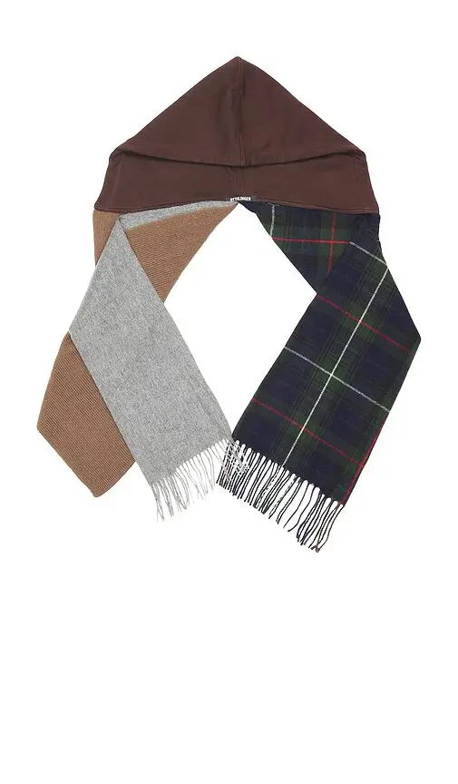 Ottolinger Deconstructed Hoodie Scarf In Brown,green