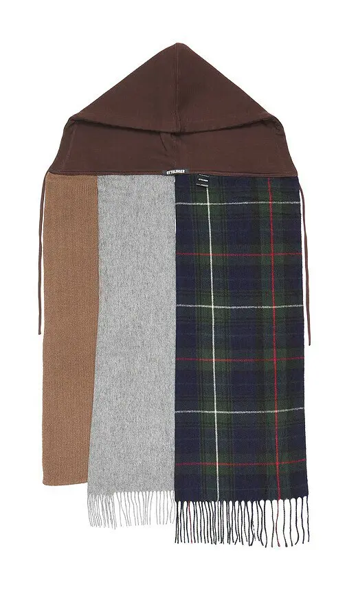Ottolinger Deconstructed Hoodie Scarf In Brown,green