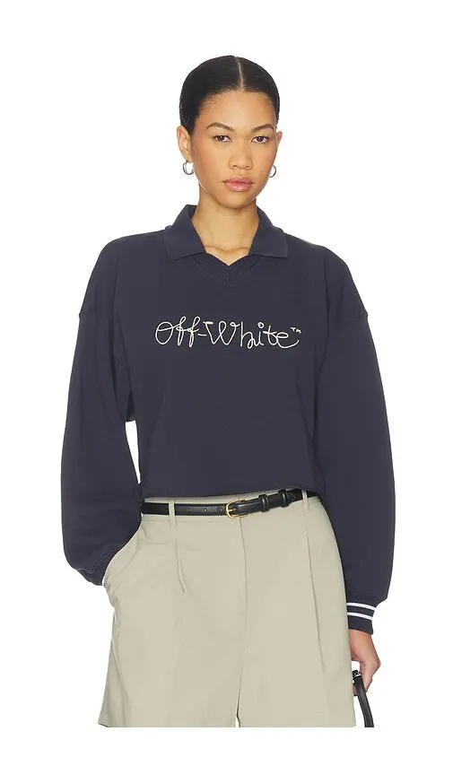 Off-White Script Logo Polo Sweater