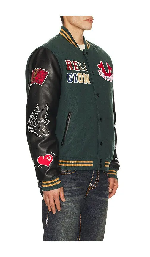 True Religion Cat Lover Varsity Jacket