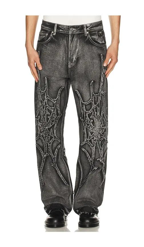 REVENGE Spider Web Denim Pant