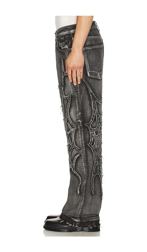 REVENGE Spider Web Denim Pant