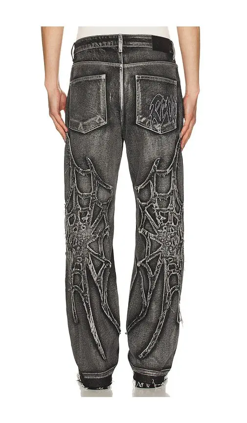 REVENGE Spider Web Denim Pant