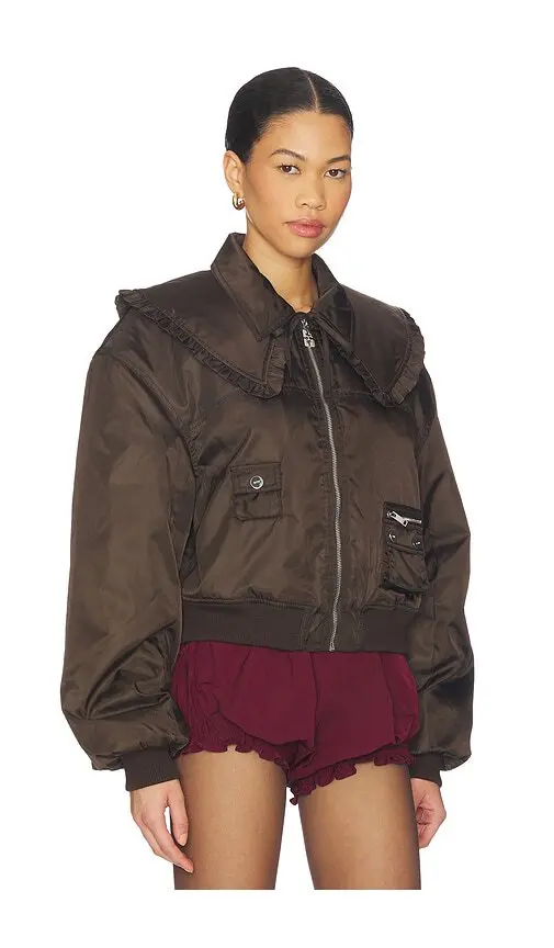GANNI Duchesse Nylon Bomber Jacket
