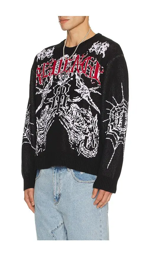 REVENGE Graphic Knit Sweater