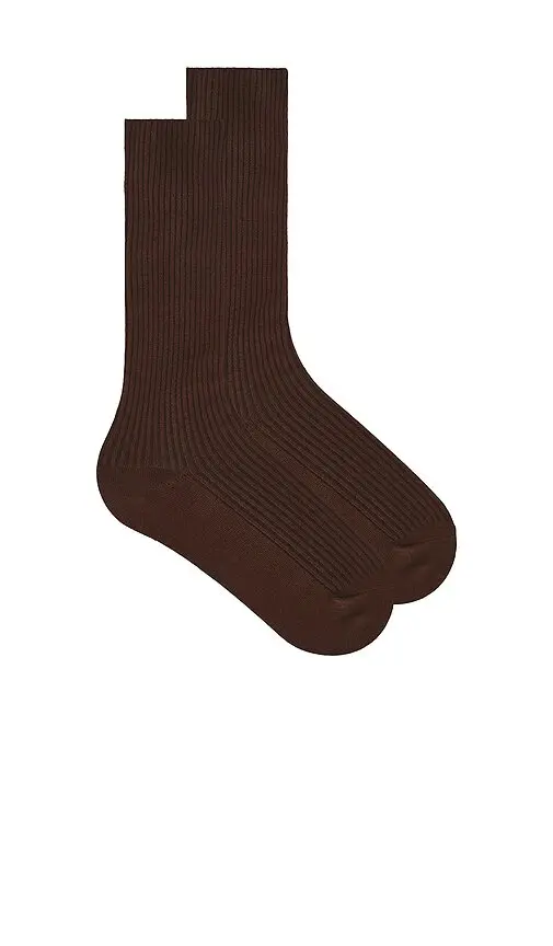 Eterne Classic Ribbed Socks - Espresso