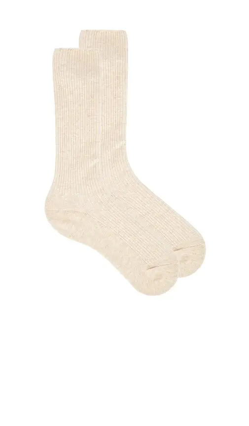 Eterne Classic Ribbed Socks - Heather Oatmeal