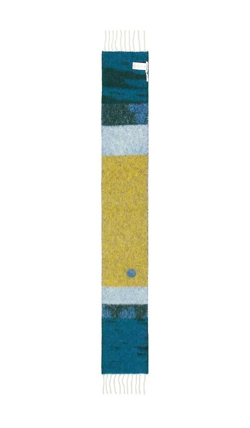 Lacoste Mountain Graphic Long Scarf In Blue