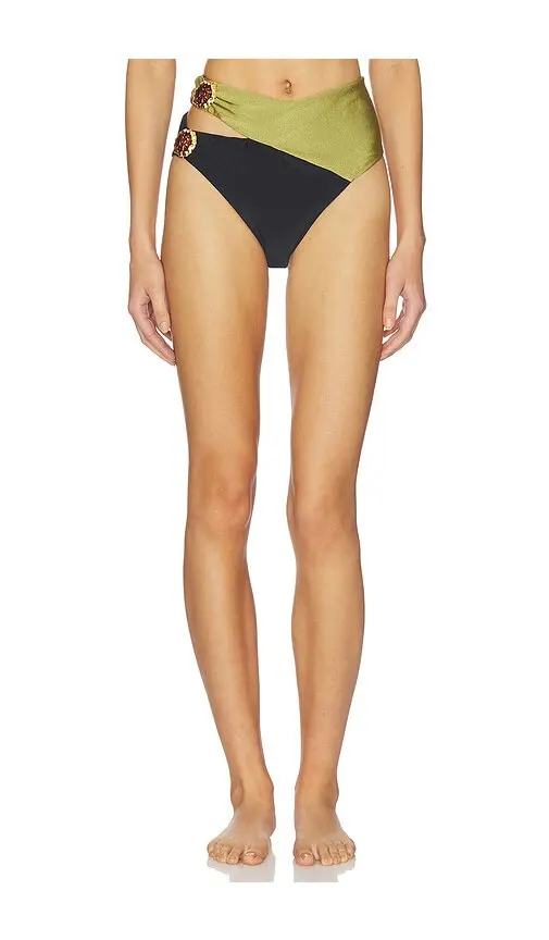 PatBO Jade High Waist Bikini Bottom - Multicolor