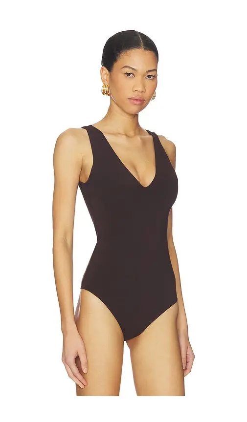 SANS FAFF X Plunge V Bodysuit - Brown