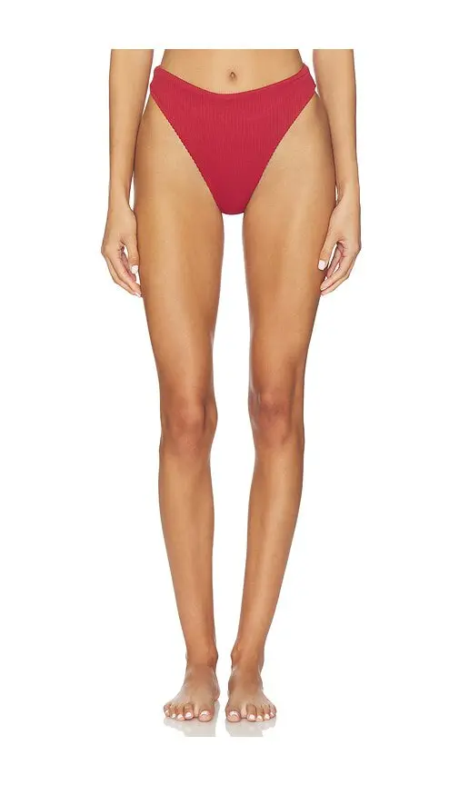 HAIGHT. Ribbed Lycra Mah Hotpants Bikini Bottom - Marsala